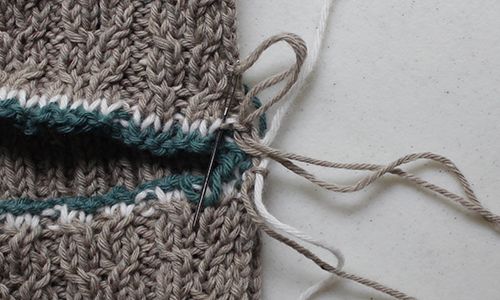 Sunday Knits techniques - Grafting Mrs. Grimmet's weskit and pullover